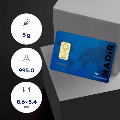 995 Fine Nadir Gold Bullions – 5 Grams Precious Metal Bar – 24 Karat ...